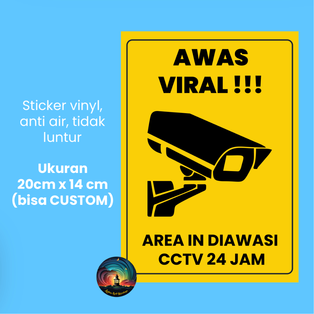 Jual Sticker STIKER AWAS VIRAL, AREA INI DILENGKAPI CCTV | Shopee Indonesia