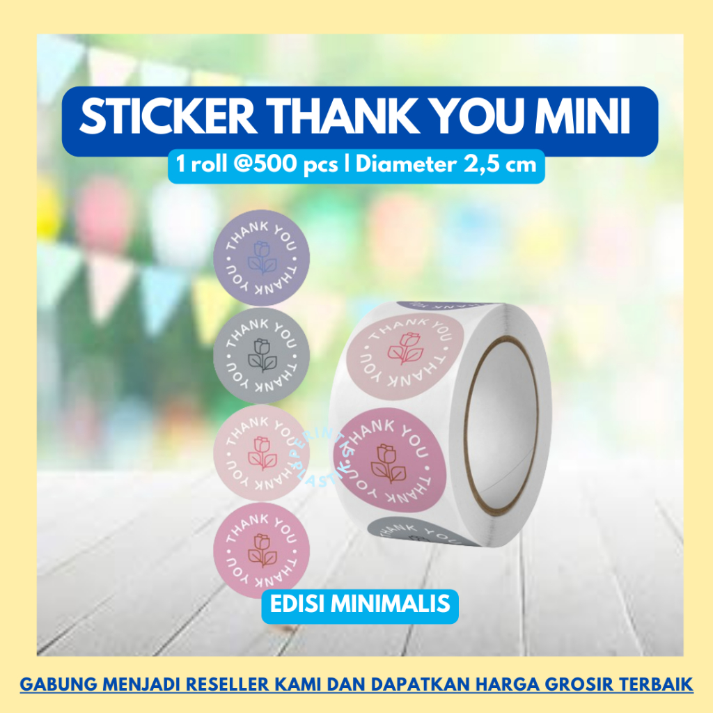 Jual Sticker Thank You Mini 2,5 cm @500pcs | Shopee Indonesia