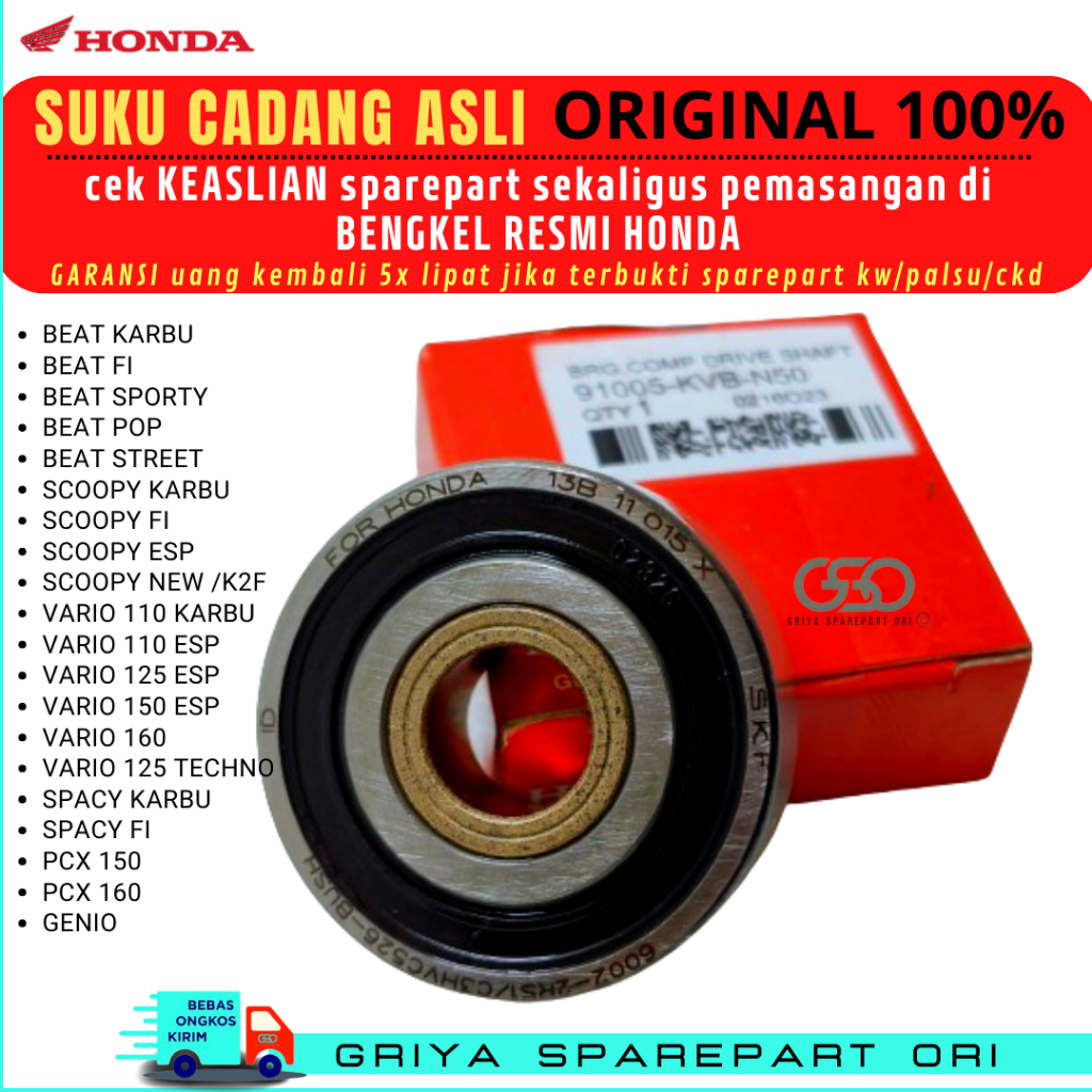 Jual Bearing 6002 ori HONDA Beat Laher bak CVT Beat karbu Beat fi Beat ...