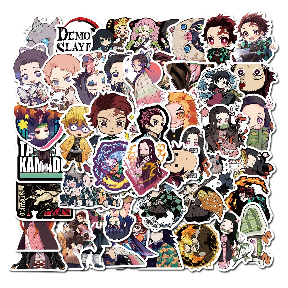 Jual [HARU] 50 Pcs Stiker Demon Slayer Shiba Inu Capybara Attack On ...