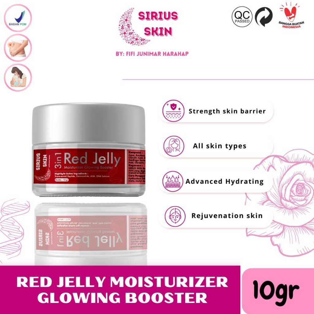 Jual SIRIUS SKIN RED JELLY GLOWING BOOSTER WITH DNA SALMON || BOOSTER ...