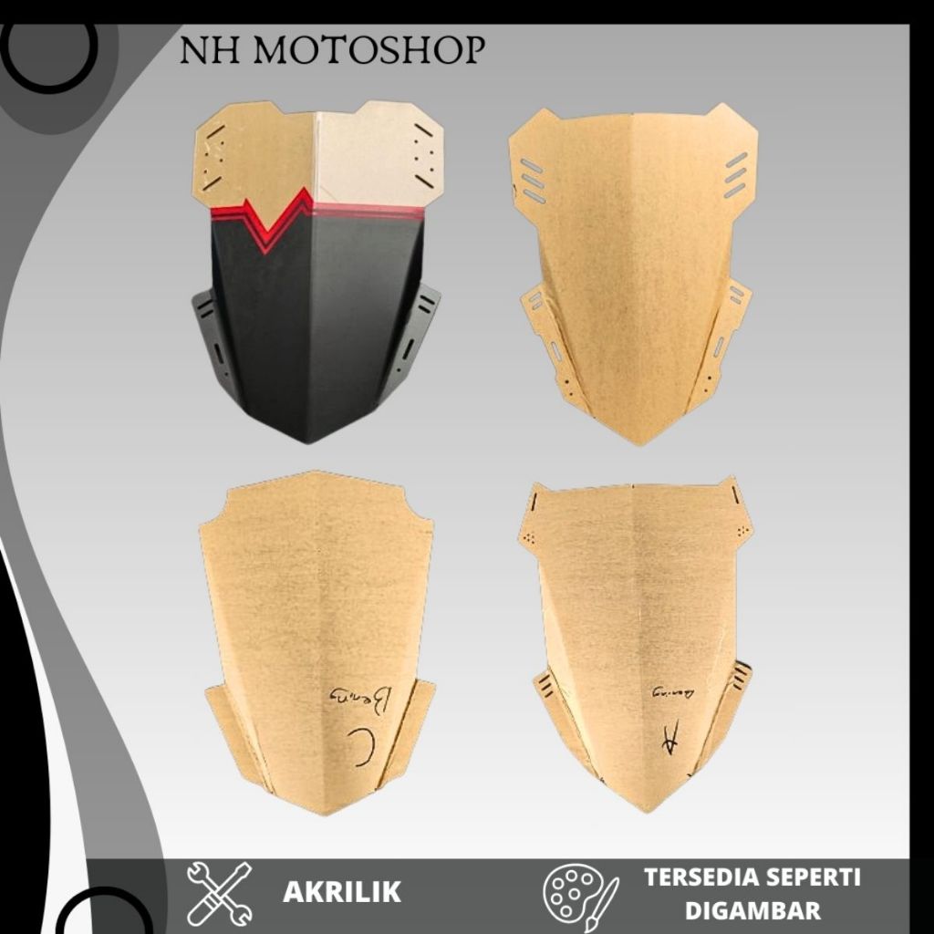 Jual WINDSHIELD VISOR MOTOR SPORT VERZA CB150 VIXION NVL NVA MT25 50 CM ...