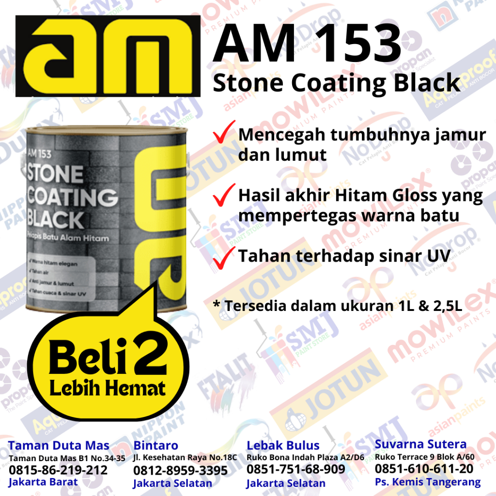 Jual STONE COATING AM 153 - BLACK KEMASAN 2,5 LITER | Shopee Indonesia
