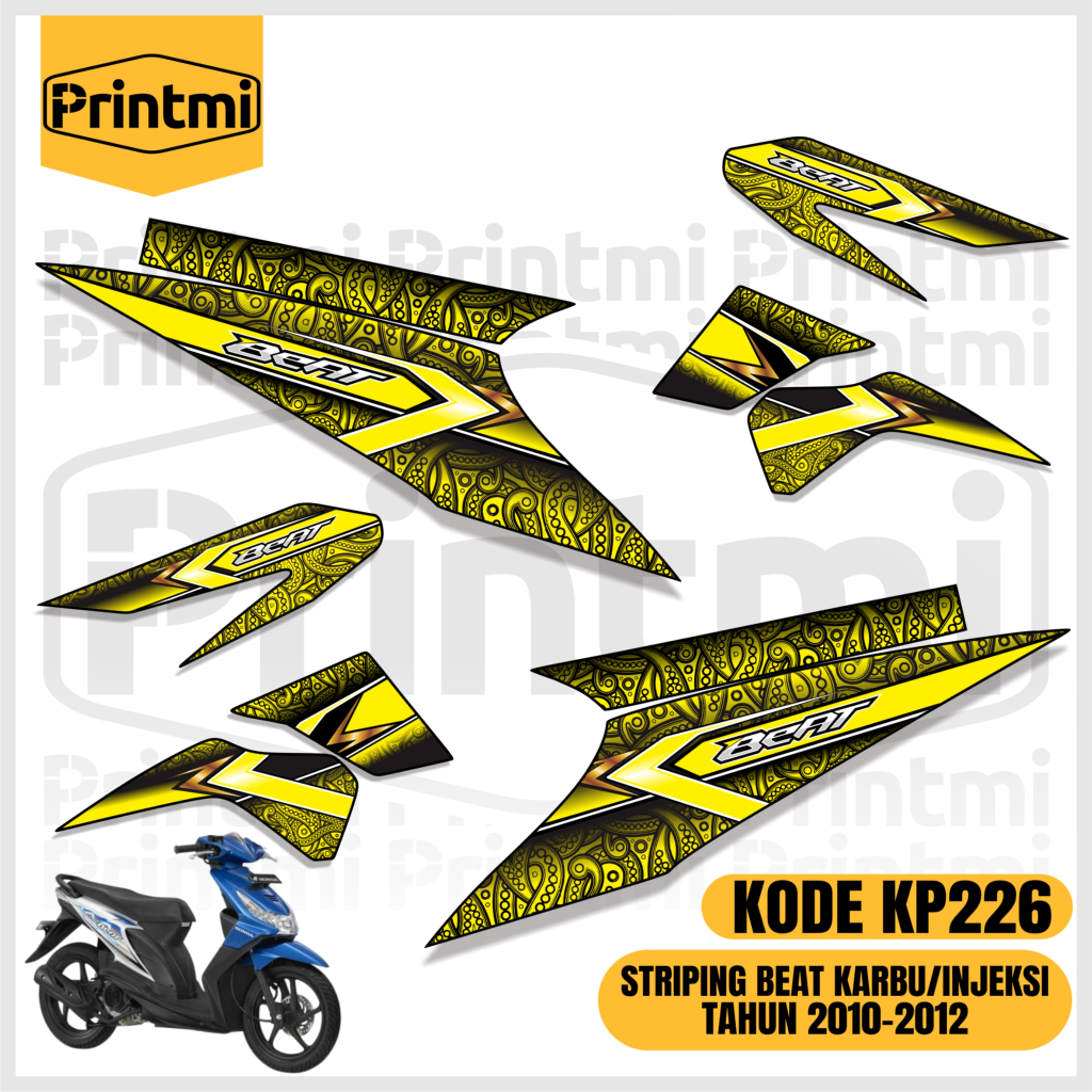 Jual Striping Sticker Motor Beat Karbu Injeksi 2010 2011 2012 Variasi ...