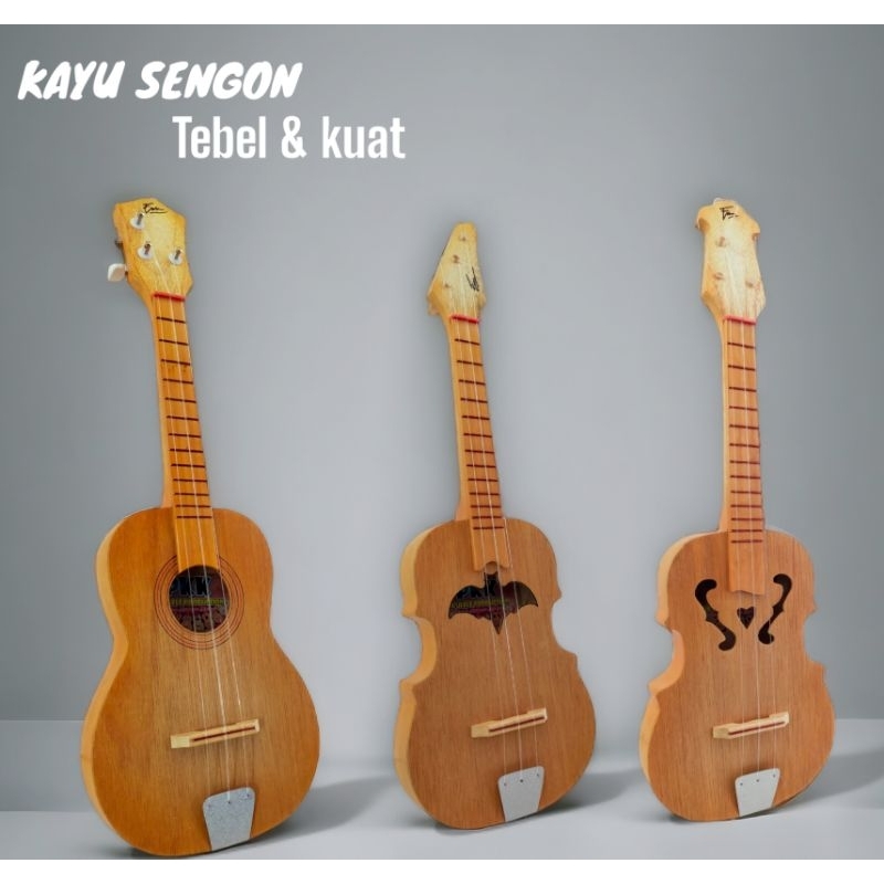 Jual Ukulele/kentrung senar 3 kayu sengon tebal & kuat | Shopee Indonesia