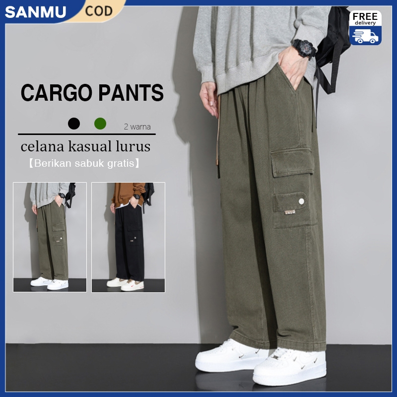 Jual Celana Cargo Pria Korean Style Oversize celana kulot batik pria Panjang Cargo Kargo Longgar ...