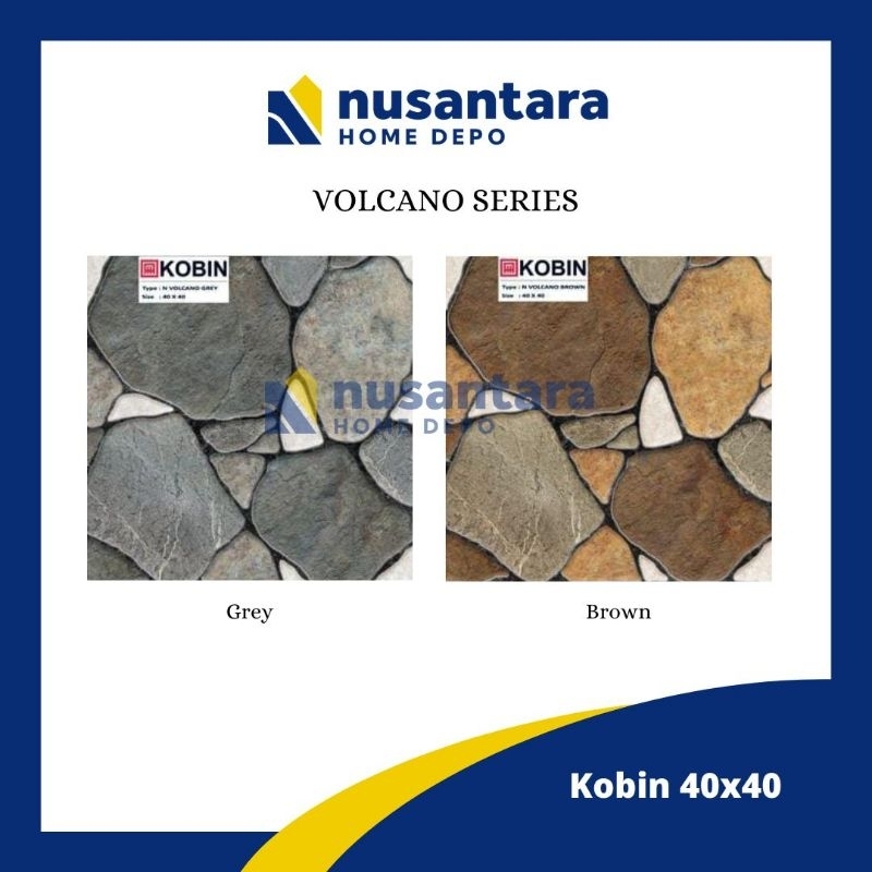 Jual Keramik Lantai Kobin First Grade Rustic/Kasar Ukuran 40x40 Volcano ...