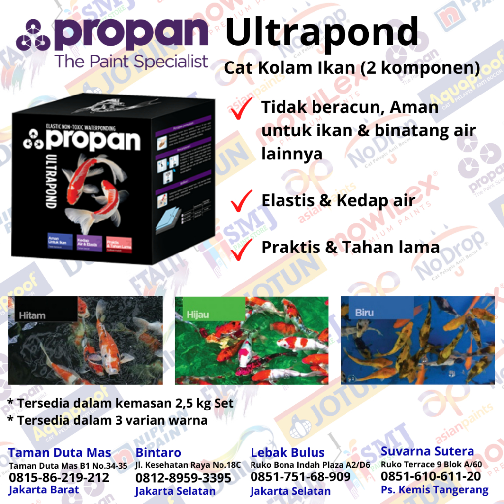 Jual Cat Kolam Ikan PROPAN ULTRAPOND Hitam Black 2,5 kg set mirip ...