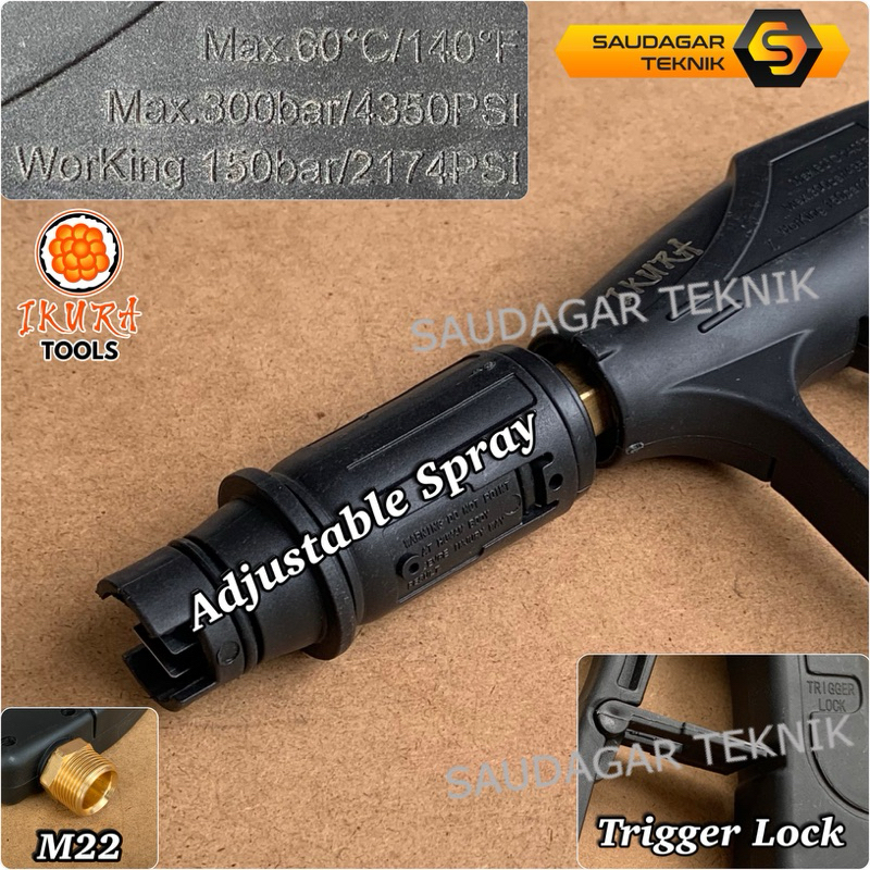 Jual Gun Jet Cleaner Drat M14 M22 Set Nozzle Mesin Steam Cuci Motor Mobil AC Sprayer Sanchin ...