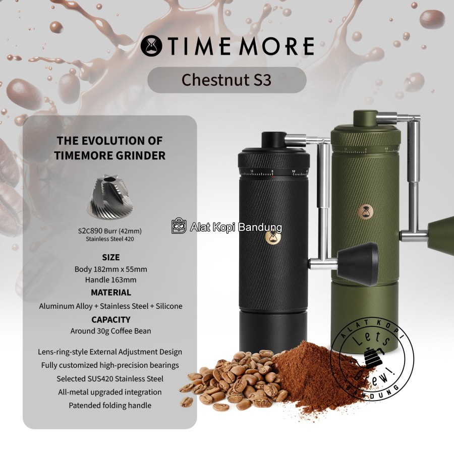 Jual Timemore Chestnut S3 Manual Hand Coffee Grinder - Alat Giling Kopi ...