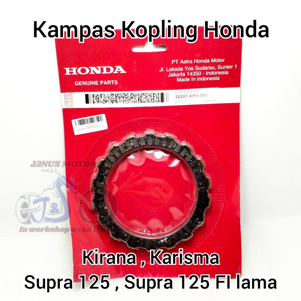 Jual Kampas Kopling set Honda Karisma Supra X 125 Kirana original KPH Presisi dan awet tidak ...
