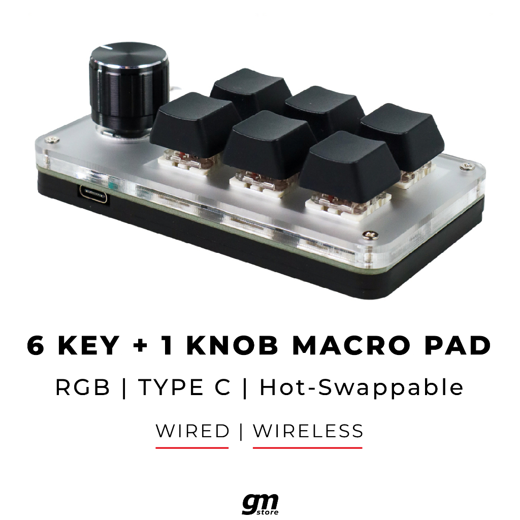 Jual Macro Pad Mechanical Keyboard 6 Key Knob Shortcut Streamdeck ...