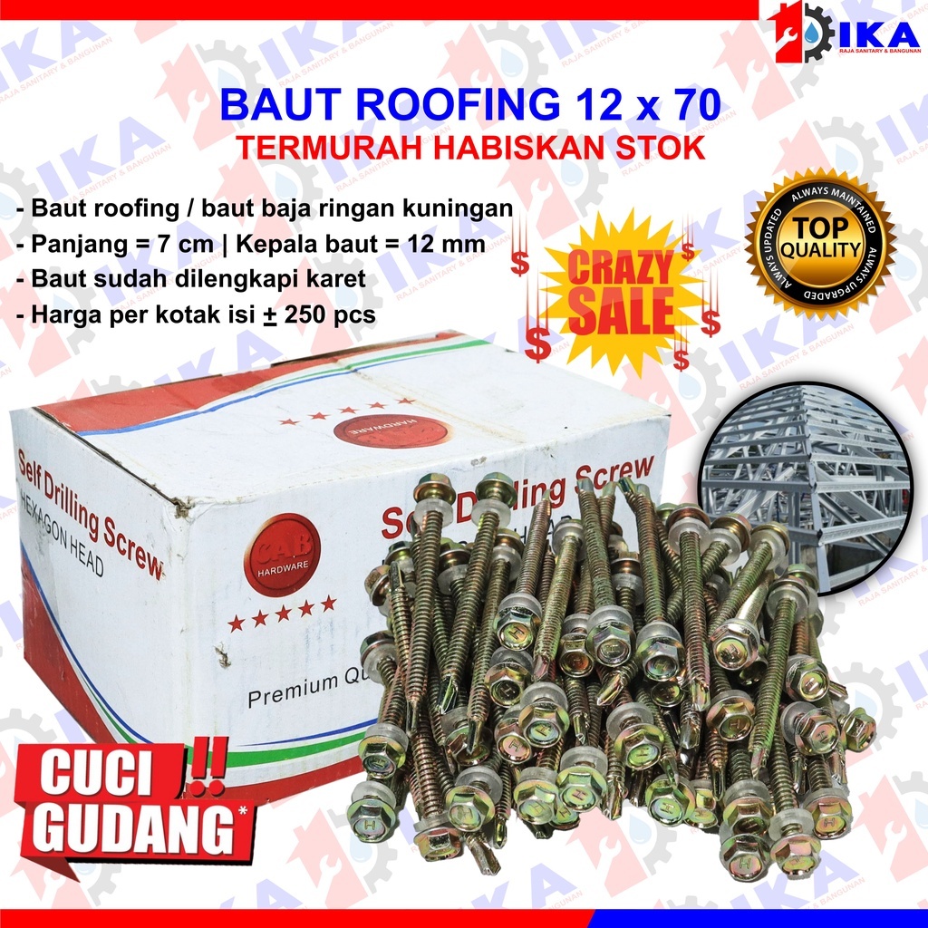 Jual Baut Roofing Pjg 7 cm / Skrup Sekrup Ruping 70 / Rufing KUALITAS ...