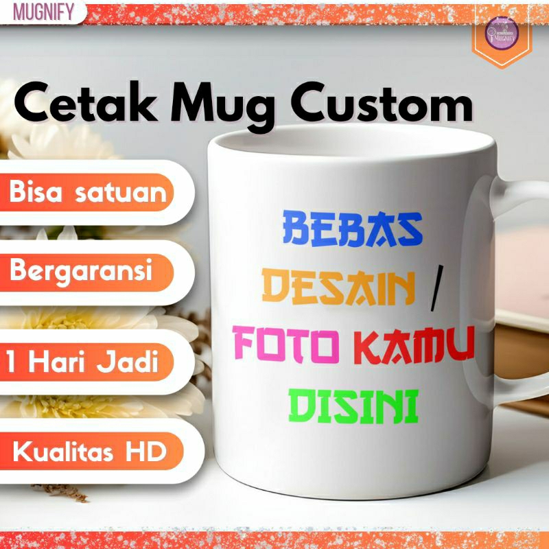 Jual Cetak MUG Custom Foto / tulisan tanpa minimal order | Shopee Indonesia