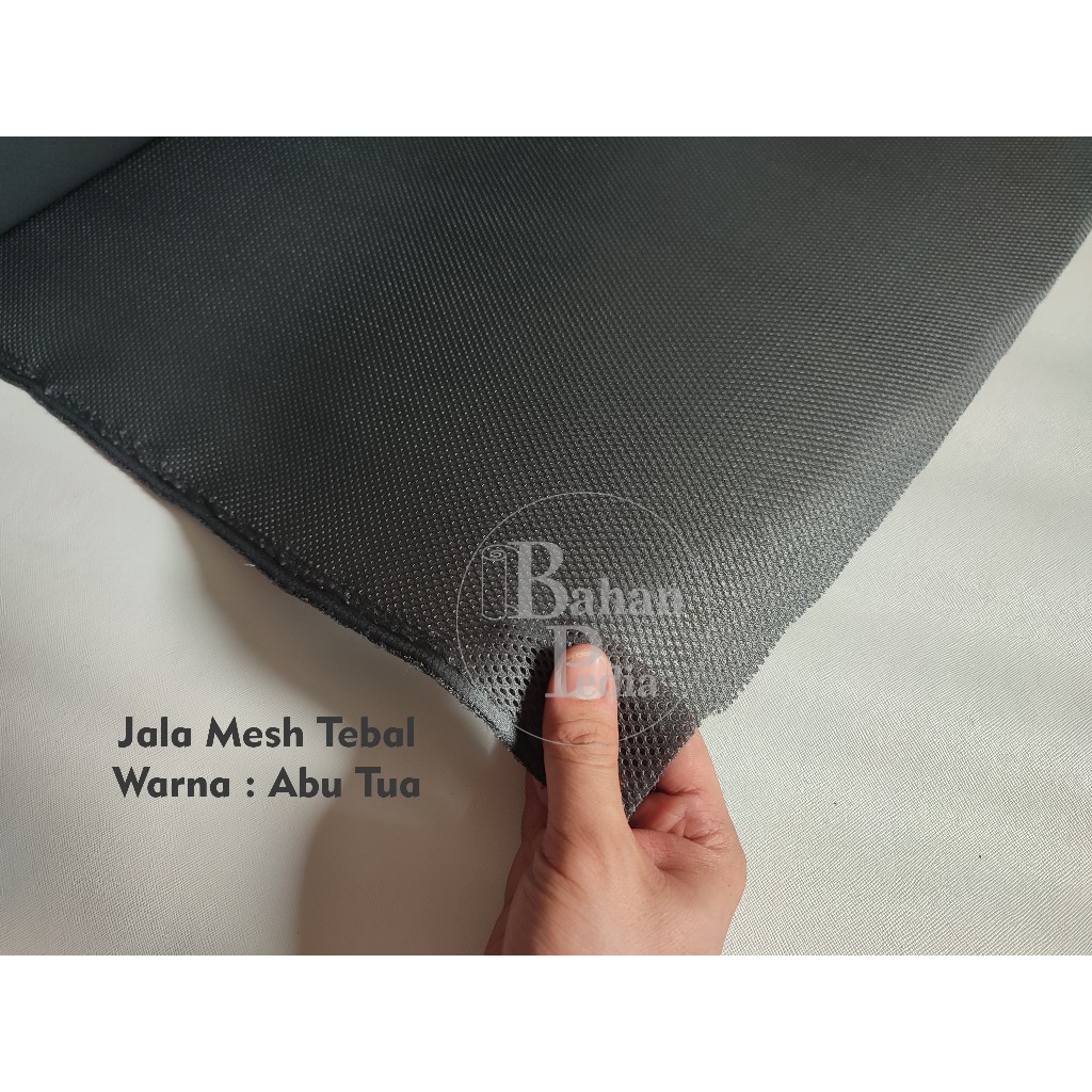 Jual [Meter] Bahan Kain Sandwich Jala Mesh Double Jaring Busa Biru ...