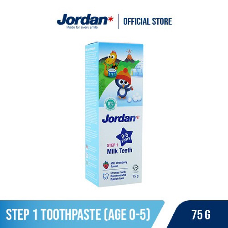 Jual JORDAN toothpaste pasta gigi anak 75gr step 1 step 2 | Shopee ...