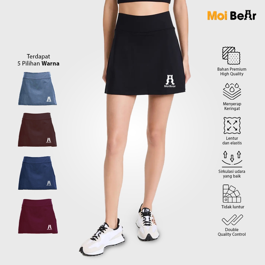 Jual MOI Rok Olahraga Senam Rok Mini Wanita Pendek Badminton Zumba ...
