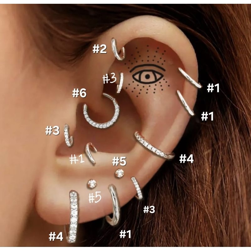 Jual 1PCS Anting Helix Tragus Conch Upper Lobe Rook Daith Ring Hoop ...