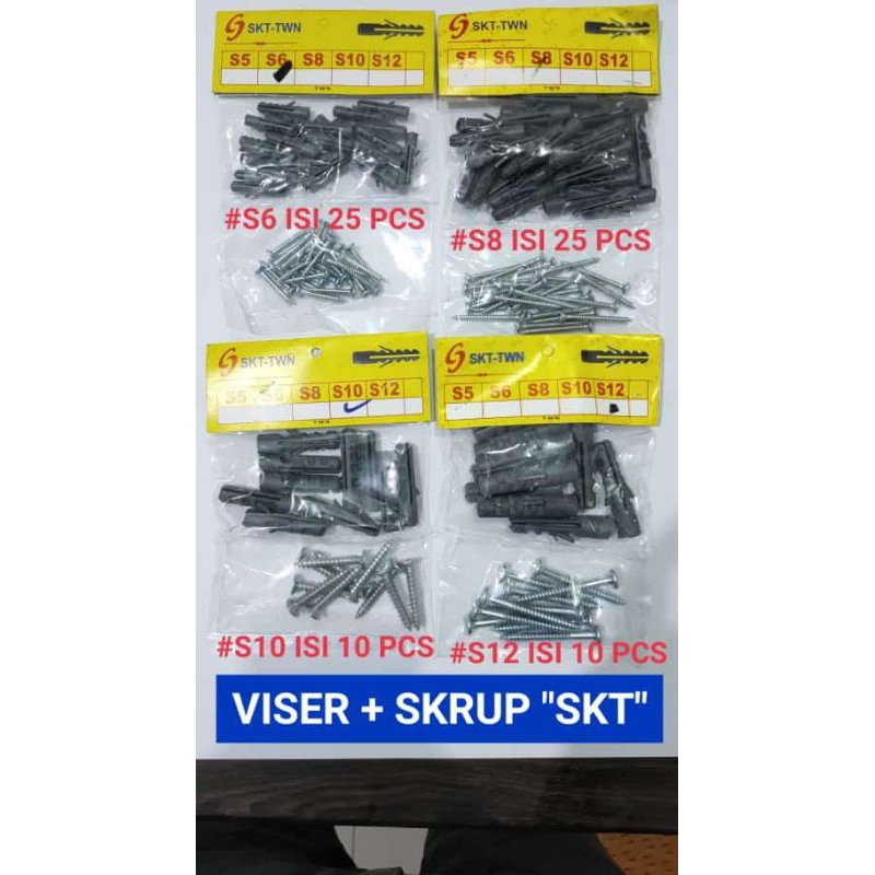 Jual Plastik Sekrup Tanam Dinding Pengencang + Skrup | Sekrup Set S5 ...