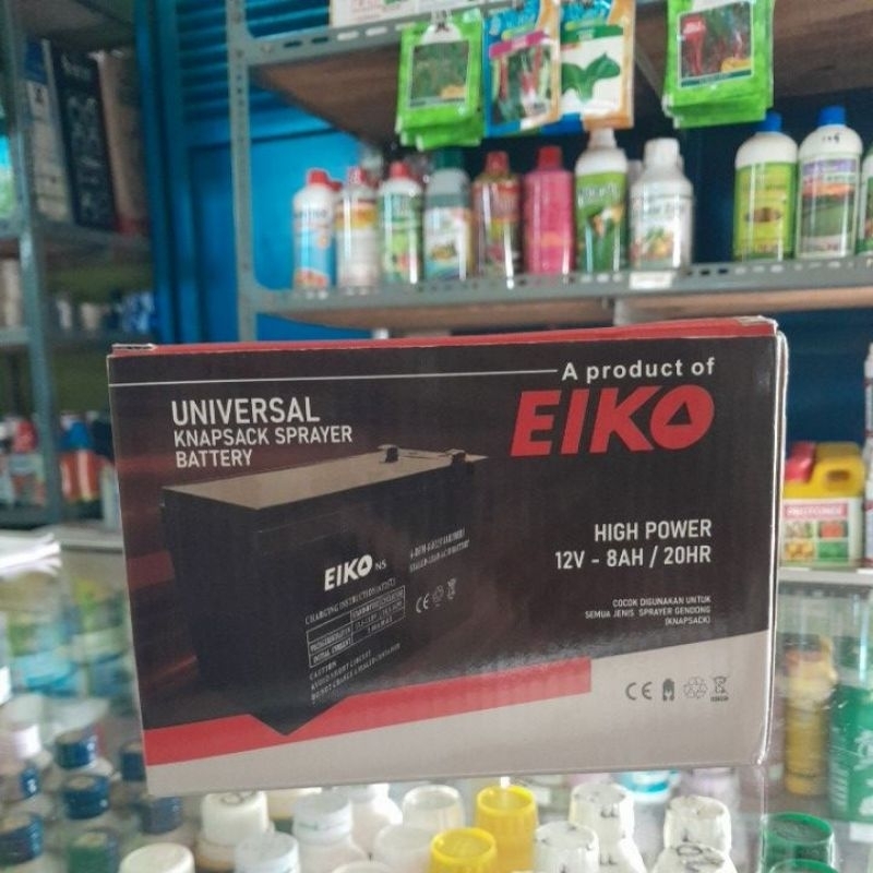 Jual Battery Aki Sprayer EIKO (High Power 12V - 8AH /20 HR) | Shopee Indonesia