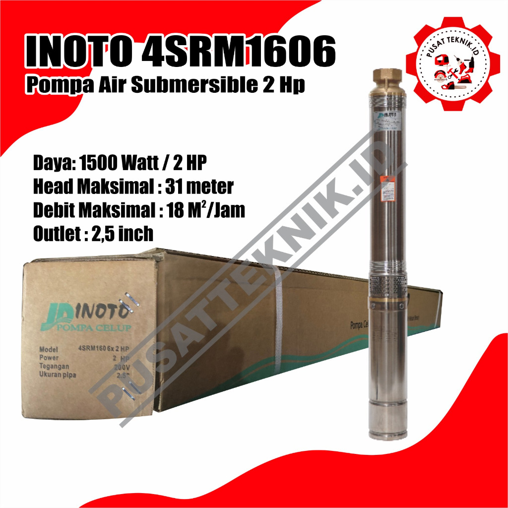 Jual POMPA SATELIT INOTO 4 SRM 1606 2 HP 2,5" POMPA CELUP SUBMERSIBLE ...