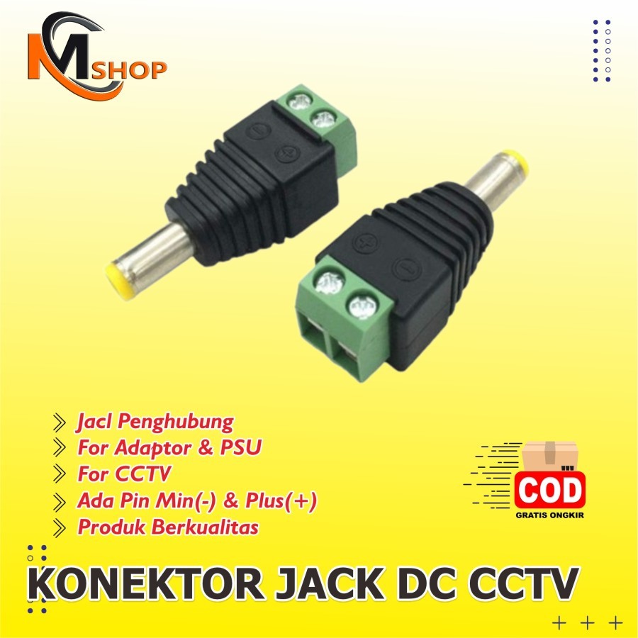 Jual Jack Konektor DC Male / Connector Power DC Kuning | Shopee Indonesia