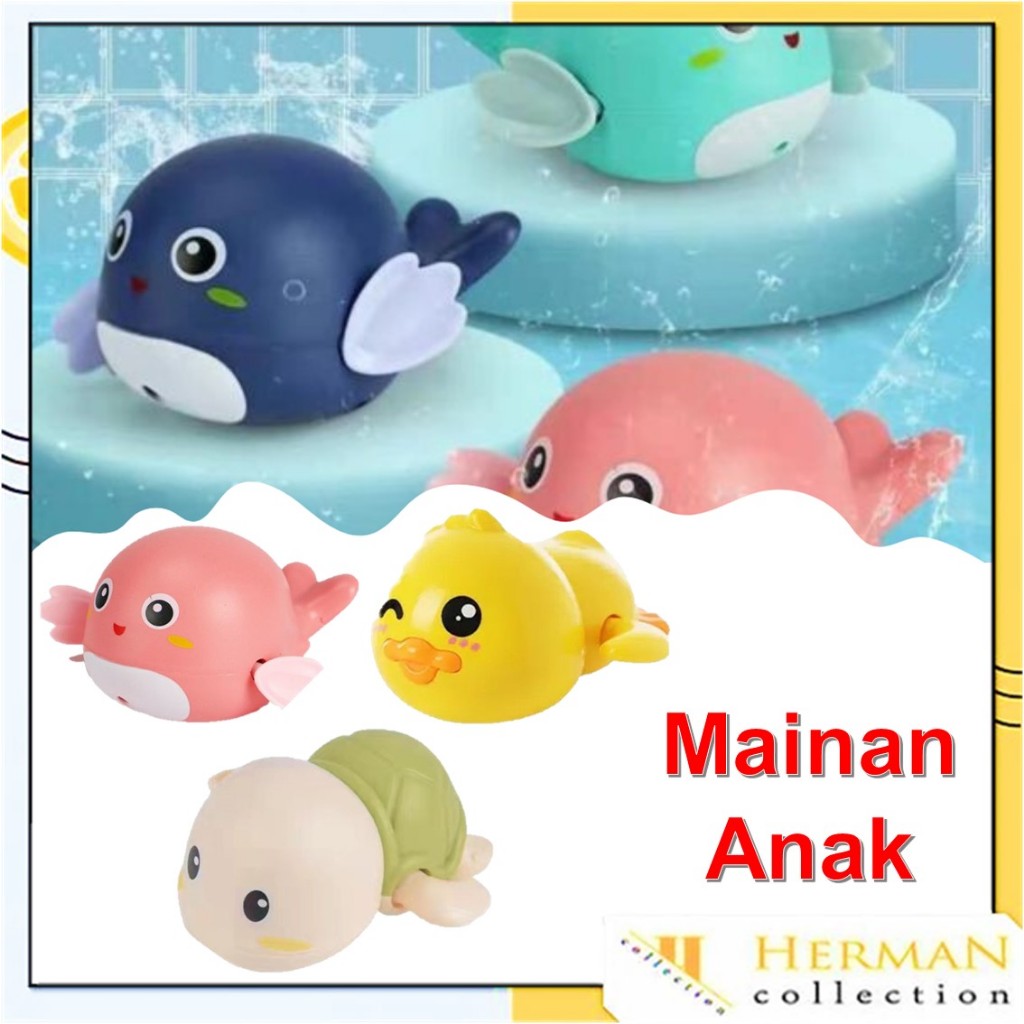 Jual HC Mainan Mandi Anak Bayi Bentuk Kura Kura Paus Lumba Lumba Bebek ...