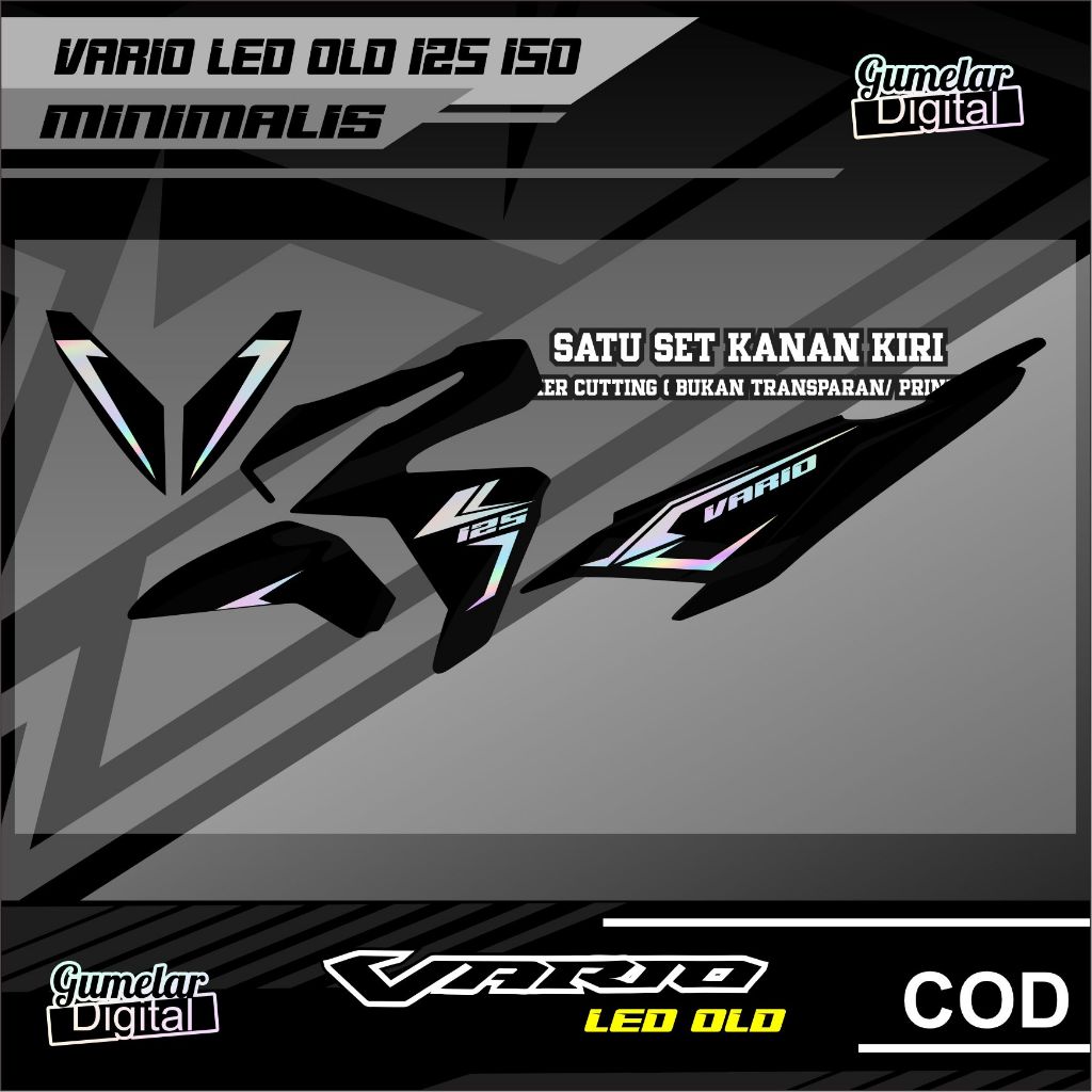 Jual CUTTING STIKER STRIPING HONDA VARIO LED OLD 125 150 MINIMALIS SIMPEL 1 | Shopee Indonesia
