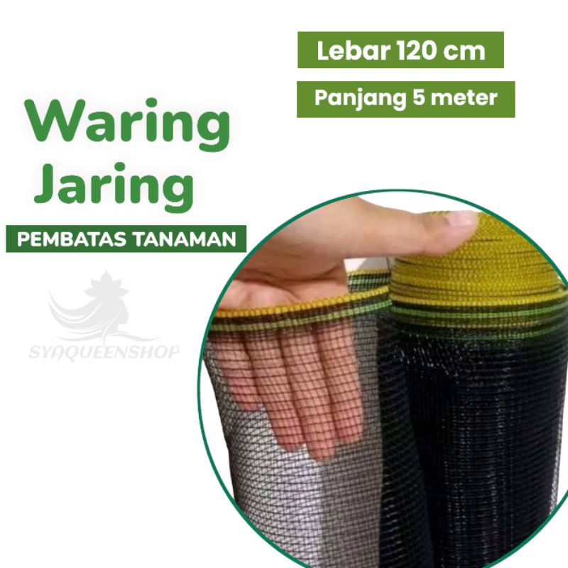 Jual waring jaring hitam 5 meter 120 cm pembatas tanaman dan keramba ...