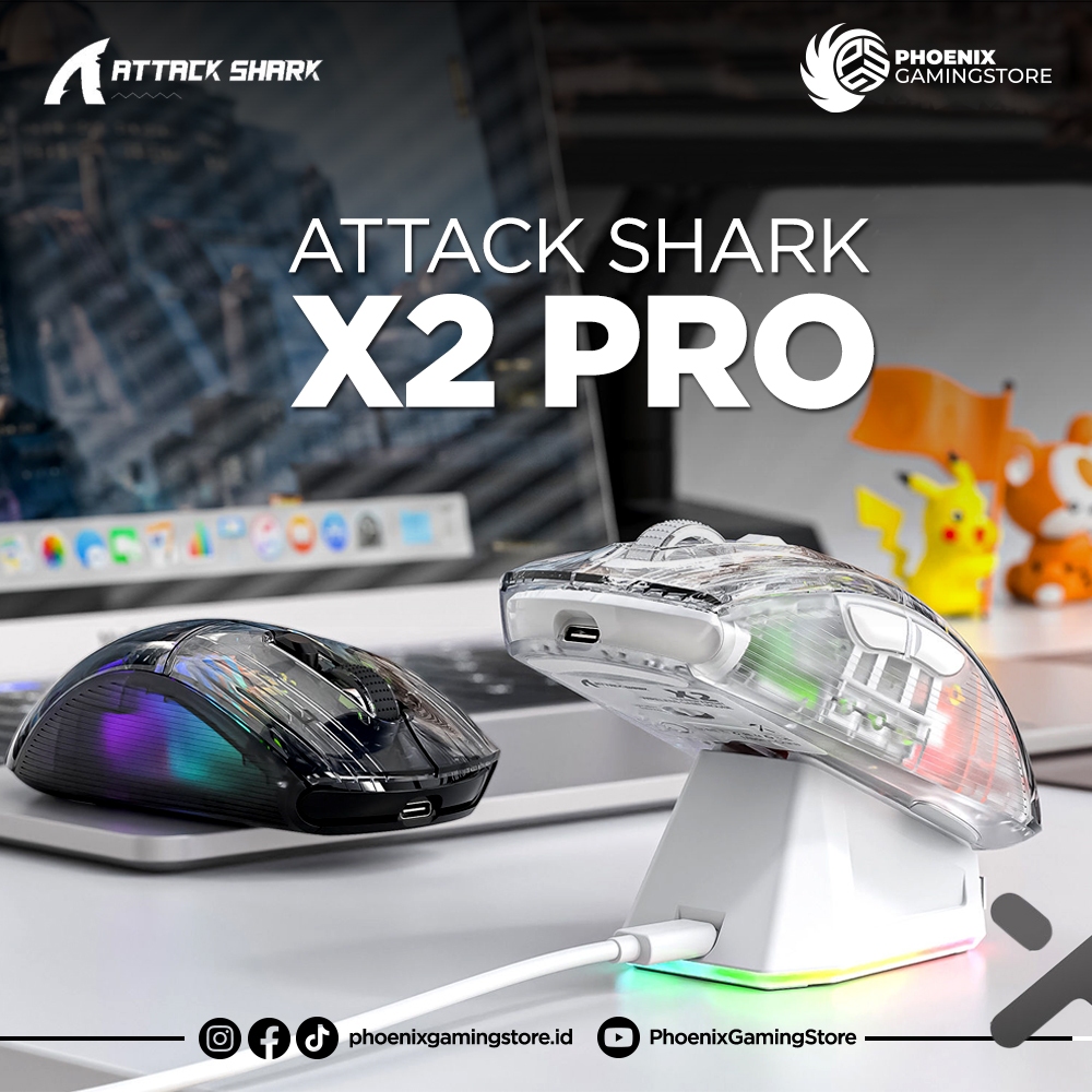 Jual Attack Shark X2 PRO RGB Wireless Gaming Mouse Three Mode Connection PAW3212 | Shopee Indonesia