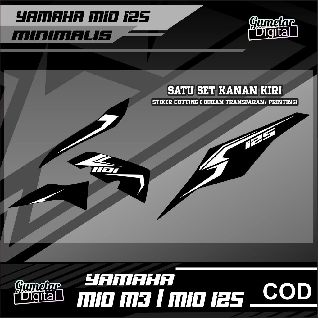 Jual CUTTING STIKER STRIPING YAMAHA MIO M3 MIO 125 MINIMALIS SIMPEL 1 ...