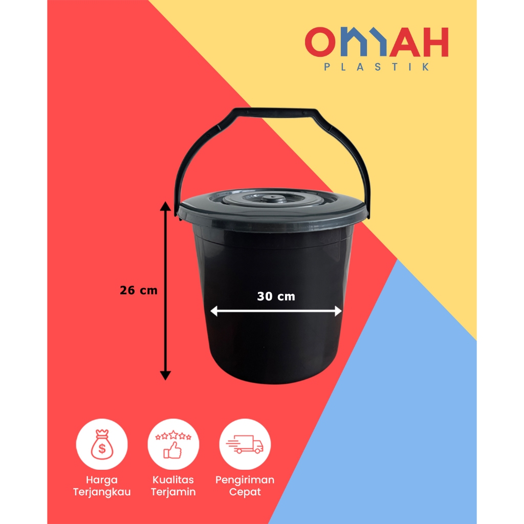 Jual TIMBA AIR HITAM TUTUP + GAGANG / EMBER TUTUP 2,5 Galon 4 Galon ...