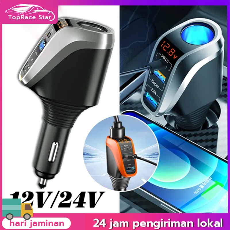 Jual Car Charger 66W Colokan Mobil Car Fast Charger Colokan Mobil 3 ...