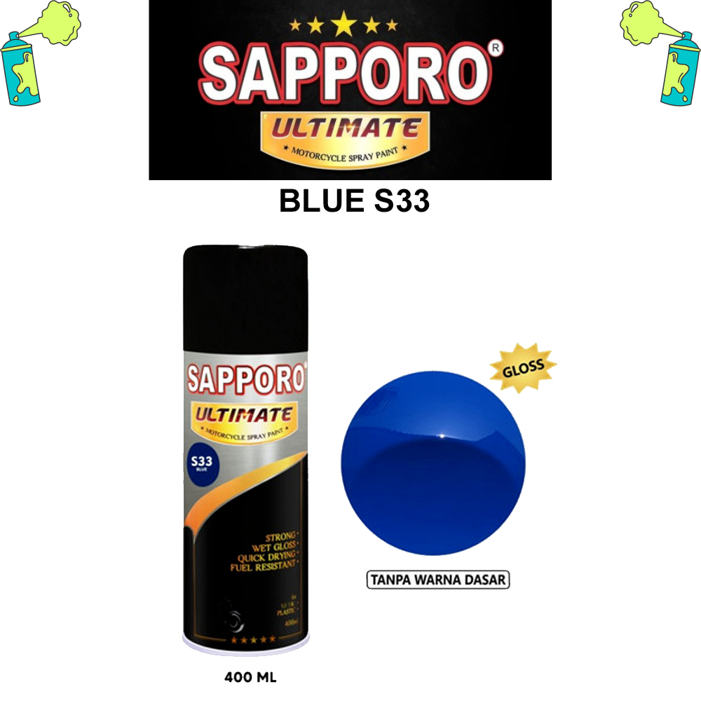 Jual Cat Semprot Sapporo Ultimate Blue S33 400 ML | Shopee Indonesia