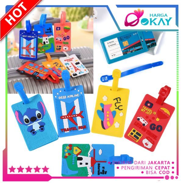 Jual HO Kartun Name Tag Penanda Koper Aksesoris Travel Aesthetic Name ...