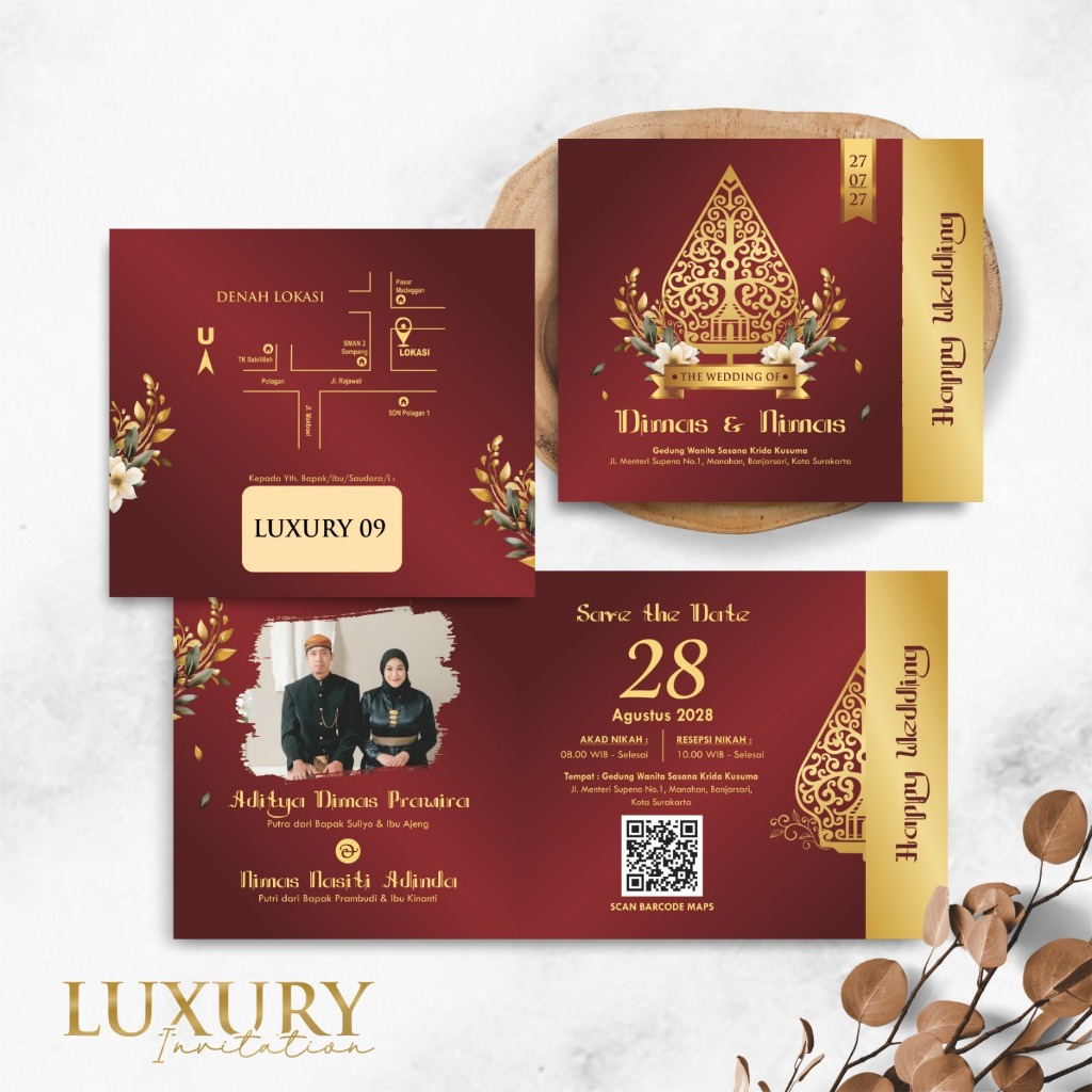 Jual UNDANGAN PERNIKAHAN GLOSSY FULL COLOUR ELEGANT - UNDANGAN NIKAH ...