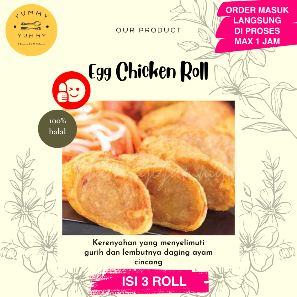 Jual Makanan Beku Frozen Jumbo Egg Chicken Roll Bento Hokben Ayam ...
