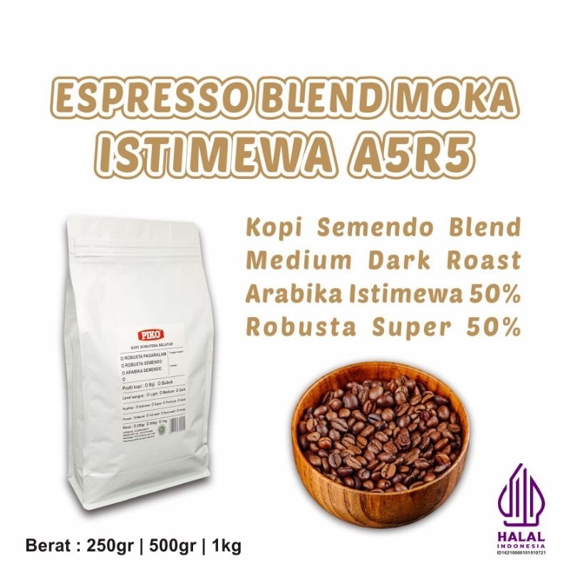 Jual Kopi Espresso Blend Istimewa A5R5 1kg 500gr 250gr Biji Kopi Bubuk ...