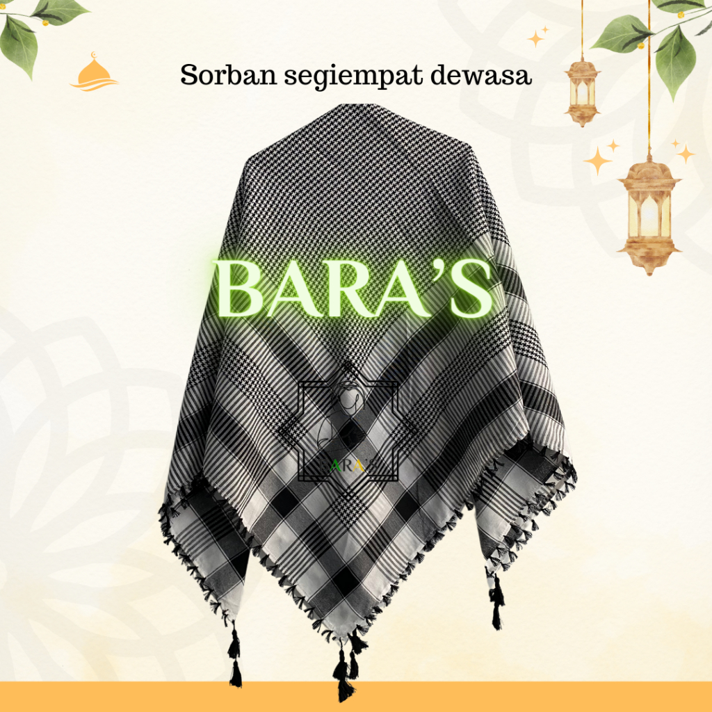 Jual Sorban Hiram putih / Sorban Palestina / sorban merah putih ...