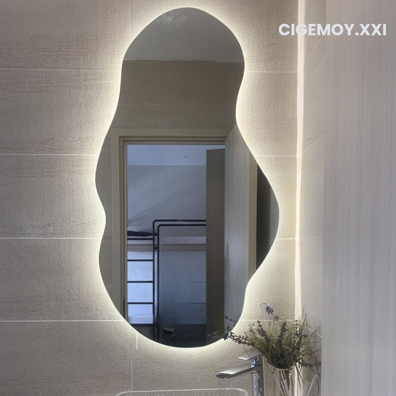 Jual Cermin LED Aesthetic Dinding [GARANSI 100%] FREE PACKING KAYU ...