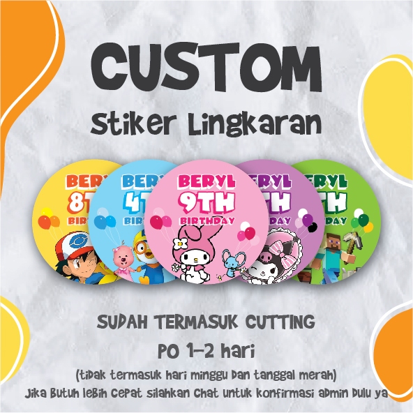 Jual CUSTOM STIKER LINGKARAN TEMPELAN UCAPAN ULTAH ULANG TAHUN HAPPY ...