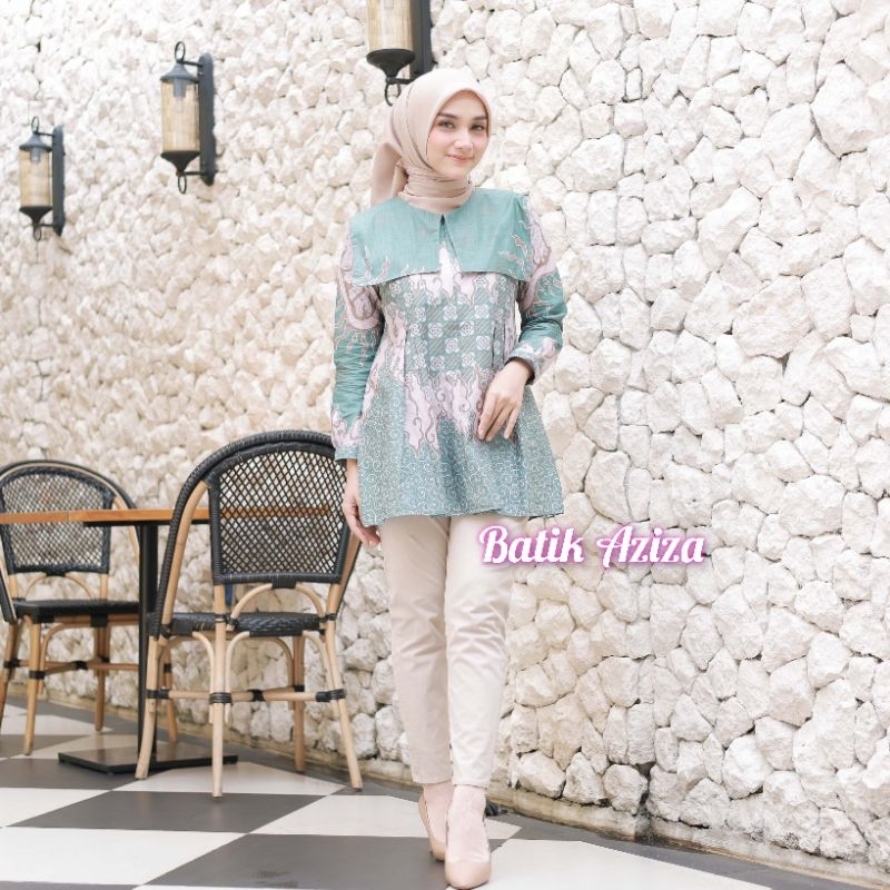 Jual Batik Wanita Modern Lengan Panjang Atasan Batik Blus Cendana by ...