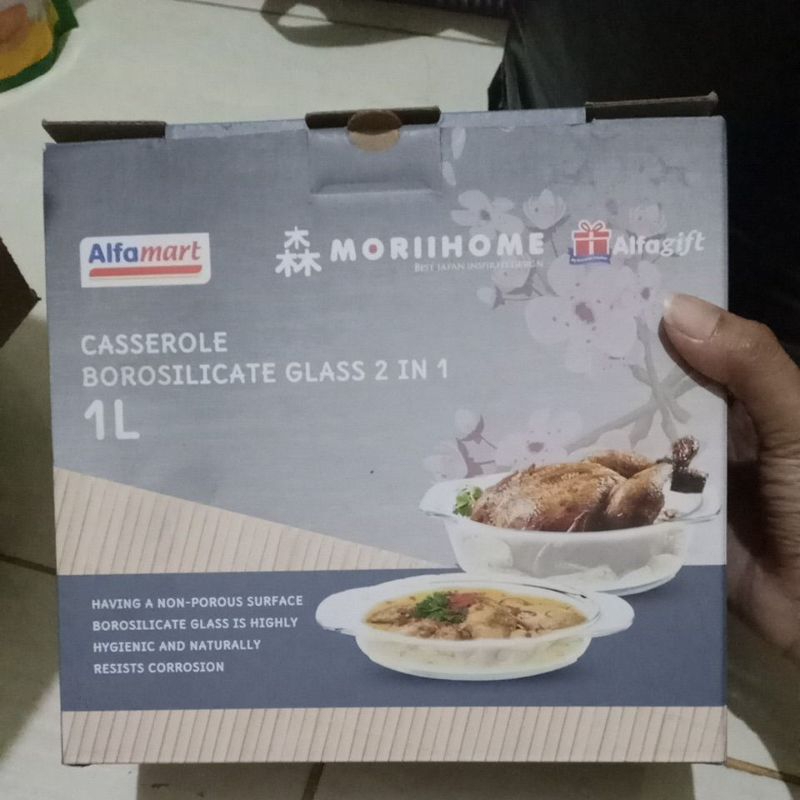 Jual Morii Home Casserole Borosilicate Glass 2 in 1 ukuran 1 liter ...