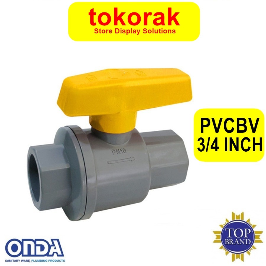 Jual BALL VALVE ONDA PVC 3/4 INCH BALLVALVE 3/4" STOP KRAN KERAN POLOS ...