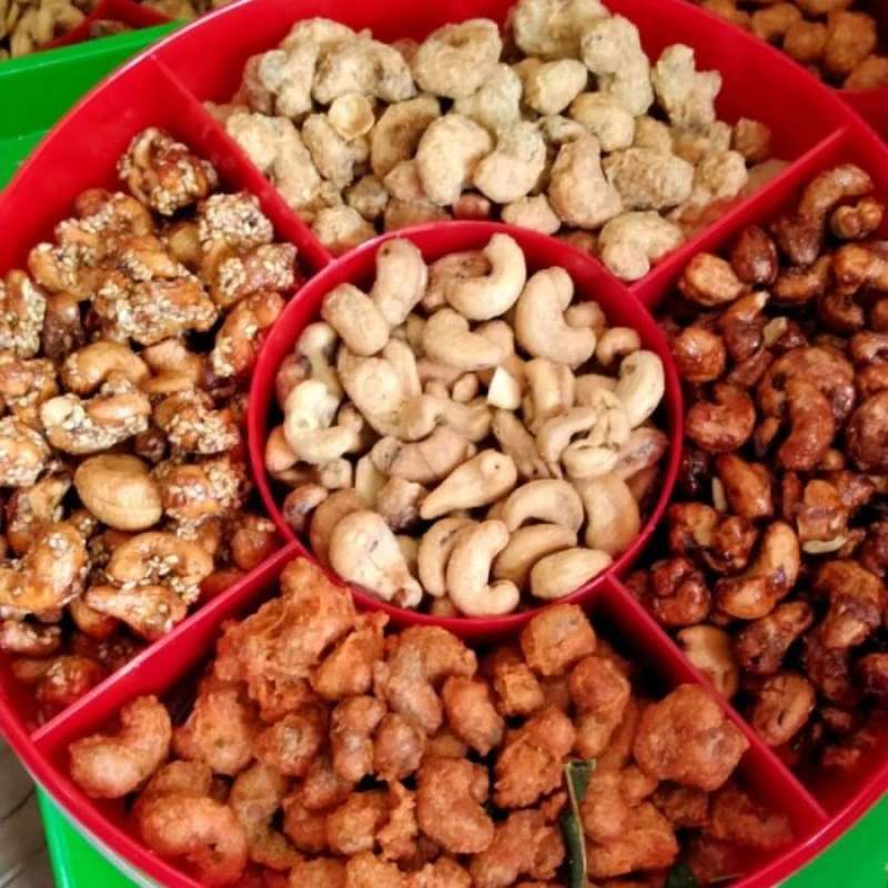 Jual Hampers Lebaran Kacang Mede Tray 5 rasa Toples Aneka Rasa / Kacang ...