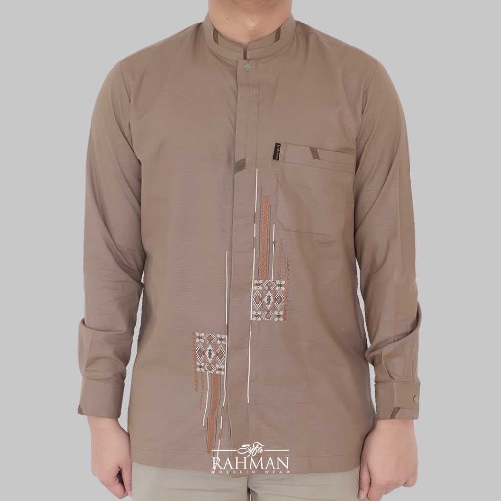 Jual Syfa Rahman - Baju Kemeja Koko Bordir Lengan Panjang Katun Omar ...