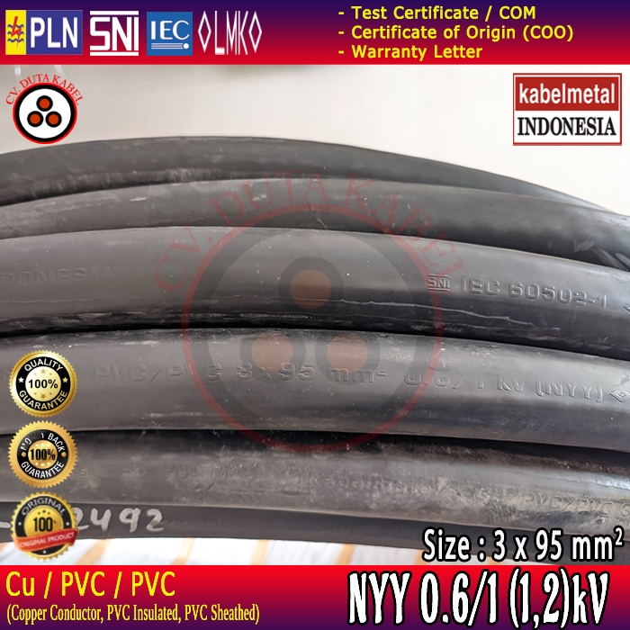 Jual Kabel NYY 3x95 mm2 KABEL METAL (KMI) /3x95 mm/3 x 95 mm2/3 x 95 mm/3x95/3 x 95 | Shopee ...