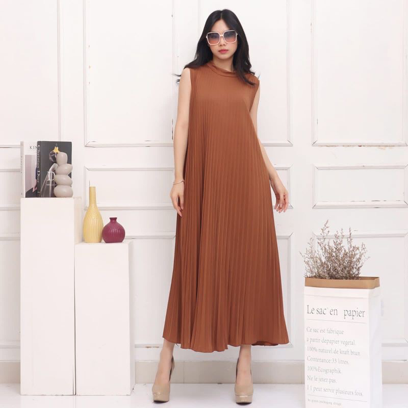 Jual Dress Inner Plisket Tanpa Lengan Hyget Premium - Inner Gamis ...