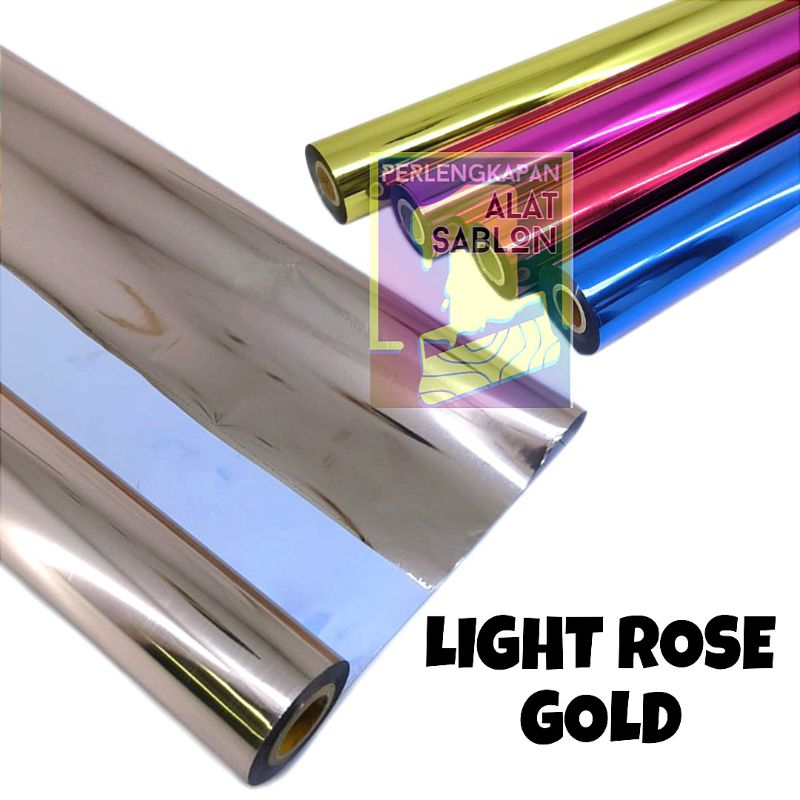 Jual PLASTIK KERTAS FOIL SABLON LIGHT ROSE GOLD 26CMX5M | Shopee Indonesia