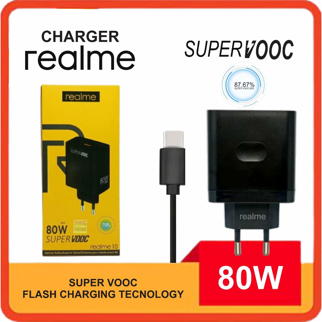 Jual Charger Fast Charging Type C & Micro Realme Reno 8 / 80W SuperVooc ...